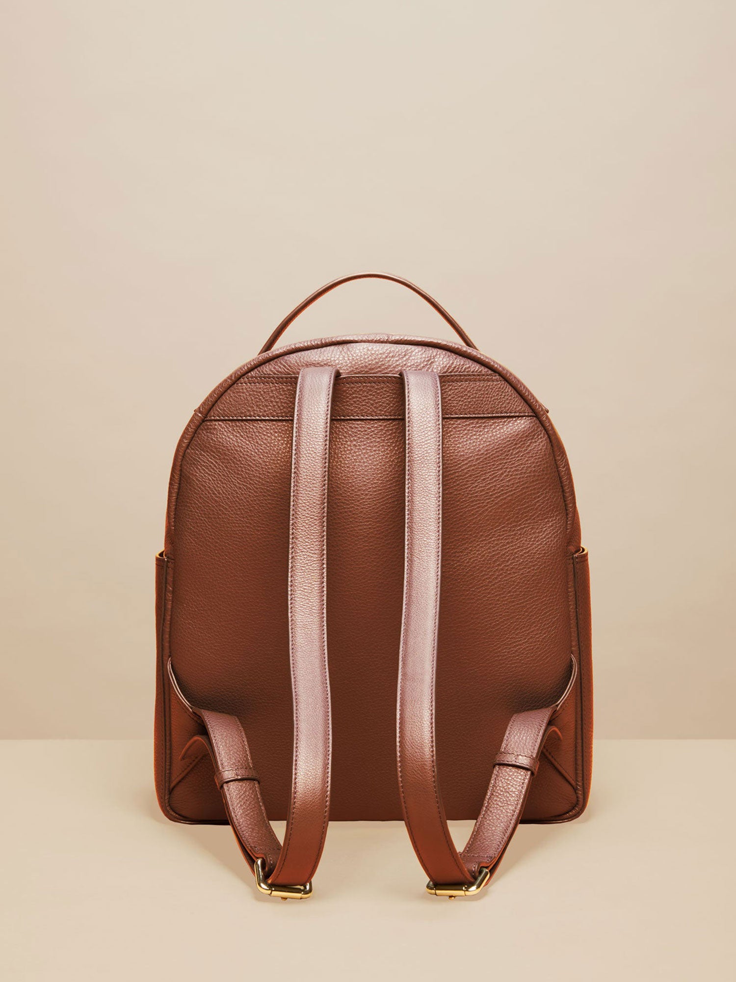 Mid Size Brown Leather Laptop Backpack – BEE AND KIN